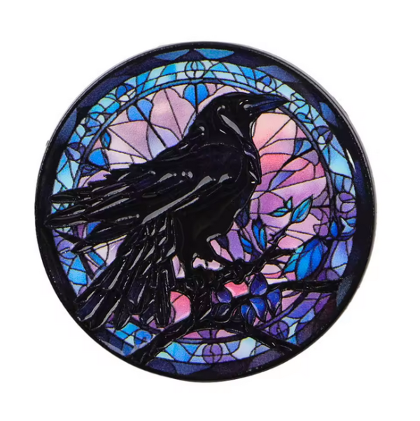Stained Glass Raven Pin #4 | A Hundred Ravens